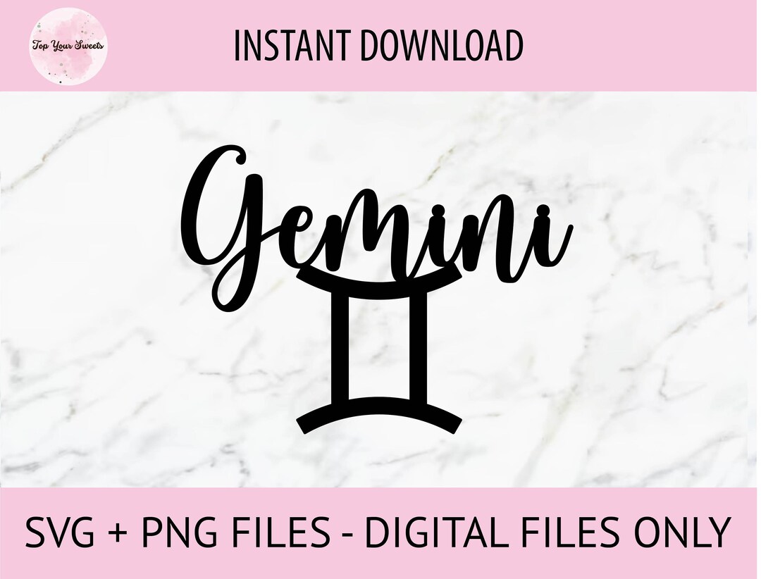 Gemini SVG, PNG Digital Files Cut File, Print File, Cricut, Laser Cut ...