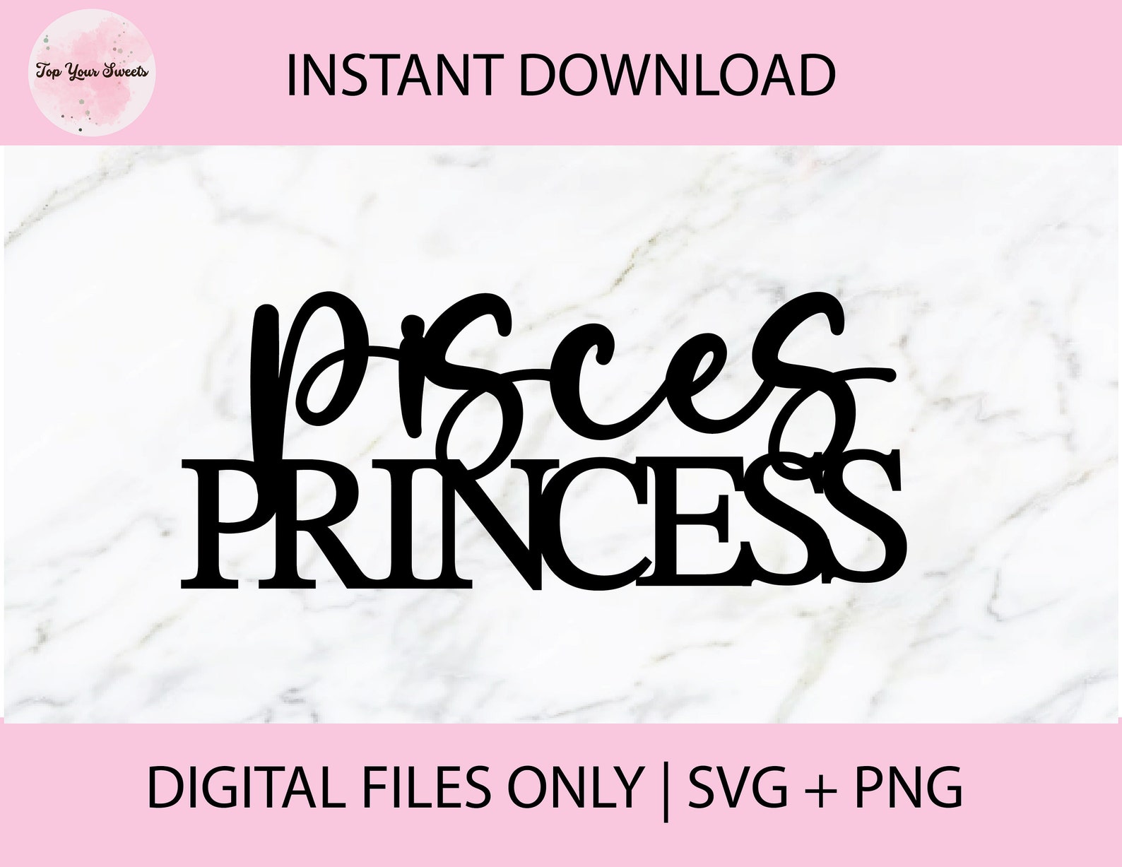 Pisces Princess SVG, PNG Cut Files: Cricut, Glowforge (digital Download ...