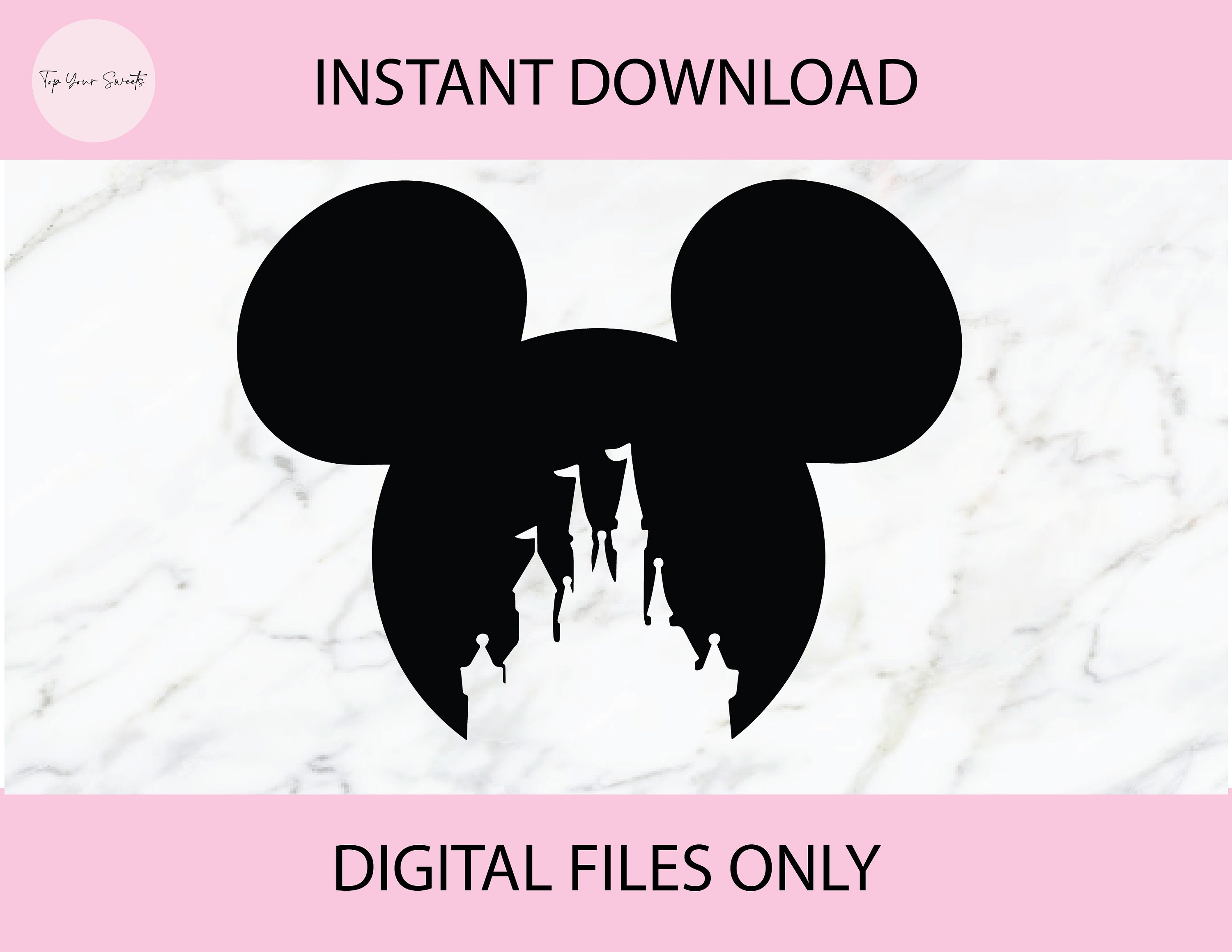 Mickey Mouse Castle Silhouette SVG PNG Digital Files Cut - Etsy