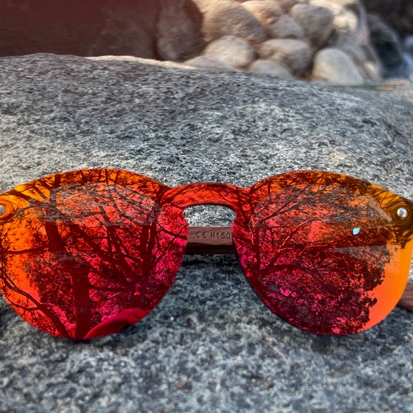 Round Red Sunglasses - Etsy