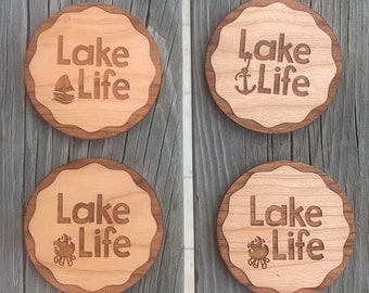 Lake House Coasters Lake Life Coaster Set for Lake Home Gift Ideas for ...