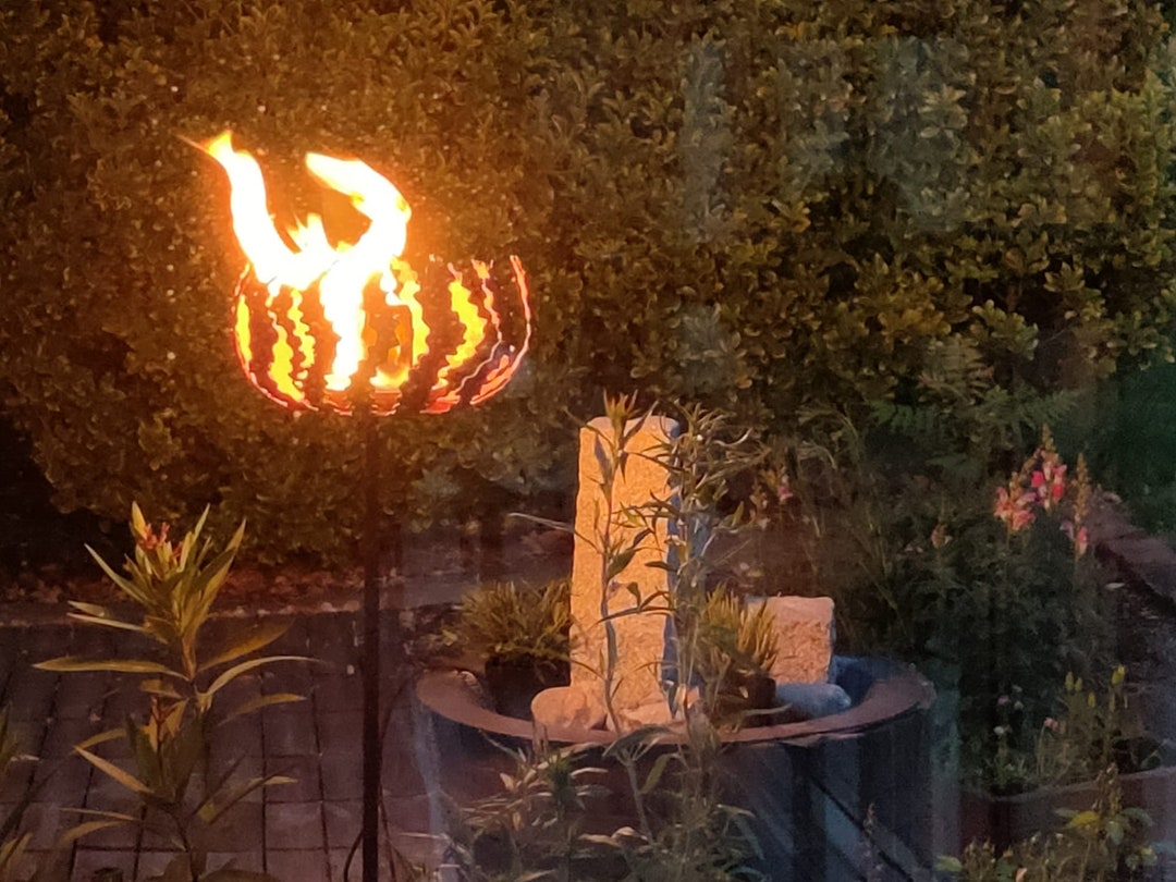 Garden Torch, Torch, Rust Design, Unique Including Pole Holder 118 Cm ...