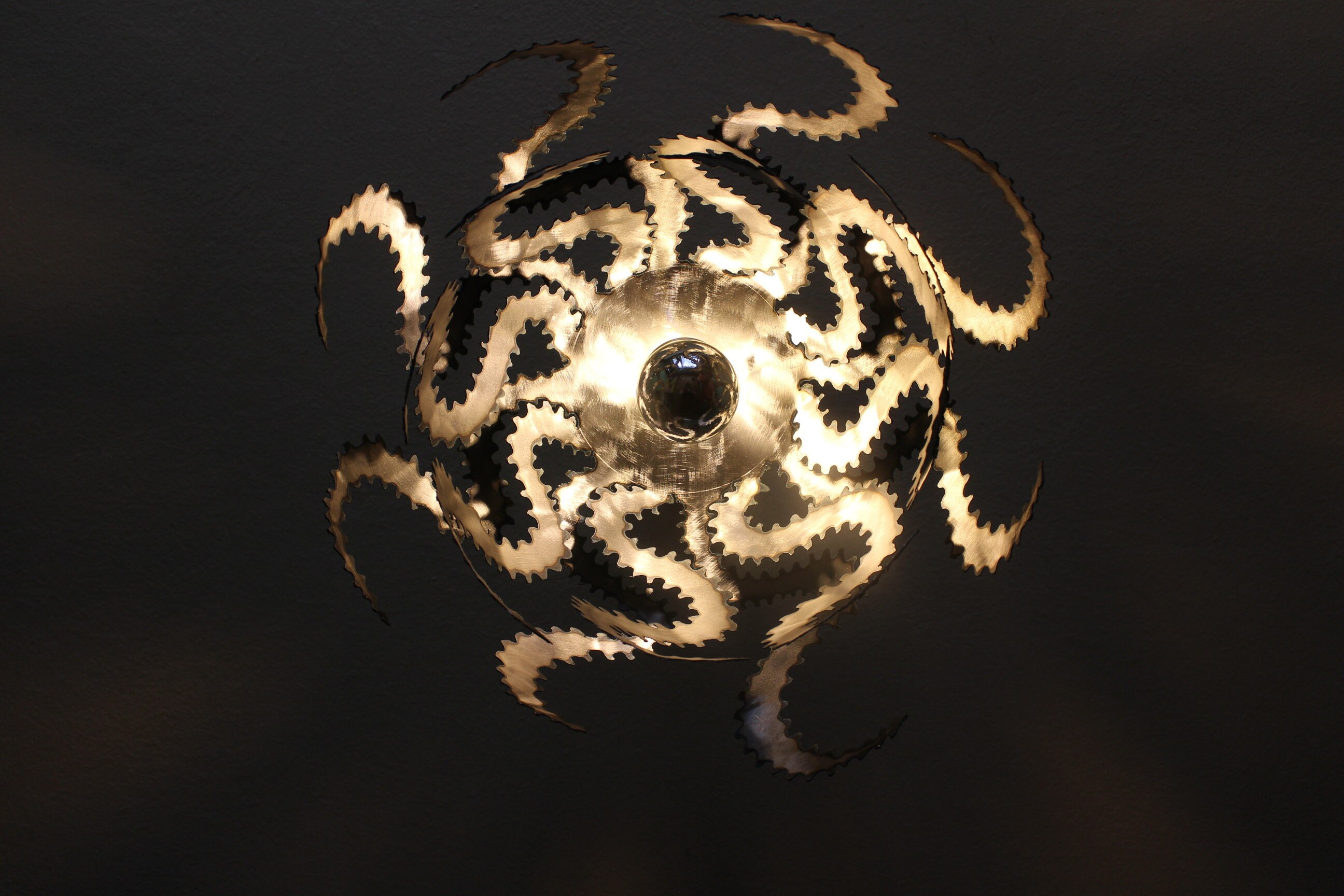 Octopus Hanging Lamp Made of Metal Cutting Torch Design Unique - Etsy