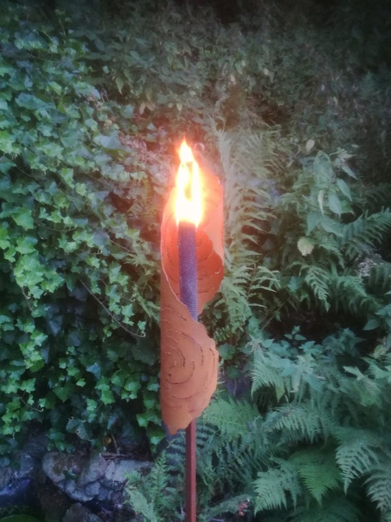 Gartenfackel Fackel Rost Wellenband Wachsfackel 50cm - Etsy.de