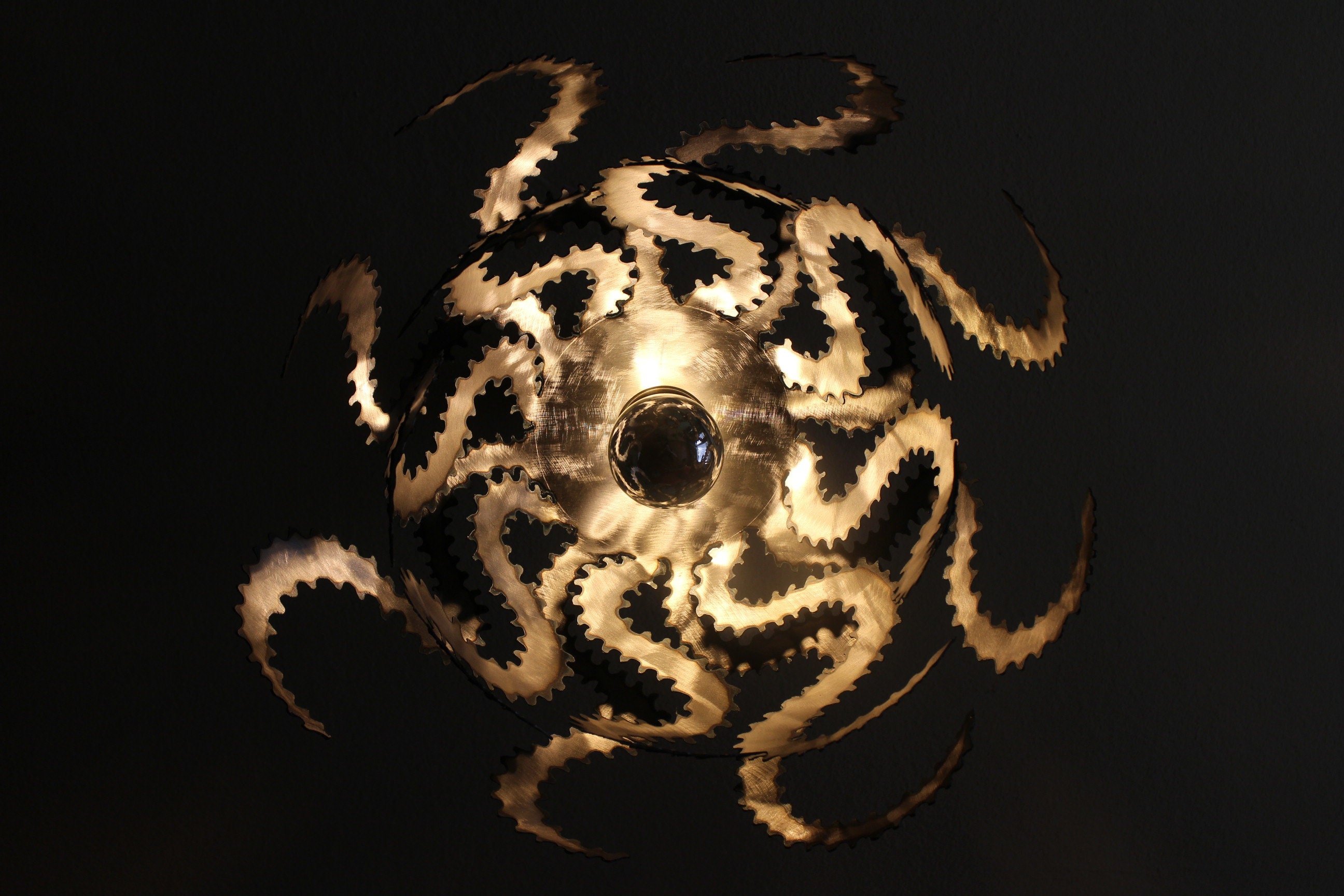 Octopus Hanging Lamp Made of Metal Cutting Torch Design Unique - Etsy