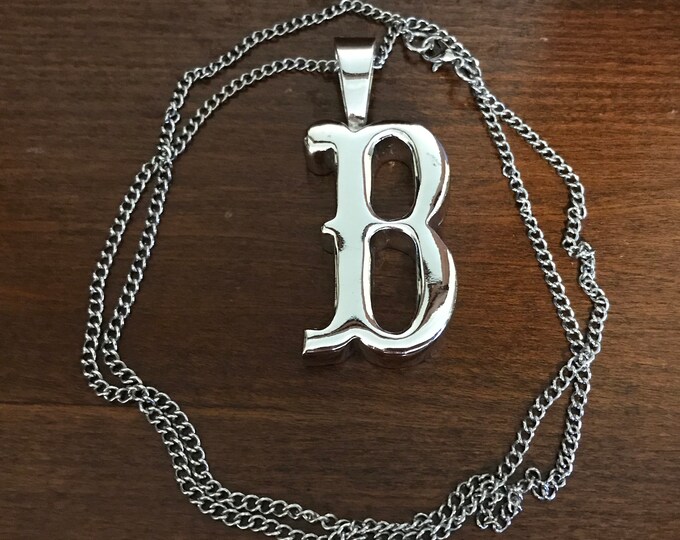 Vintage Les Bernard Large Initial “B” Pendant Necklace. 28 Inch Long ...
