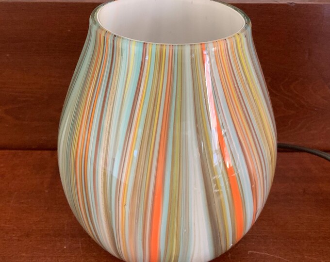 Murano Style Hand-blown Art Glass Lamp. Intertek Multi-color Swirl ...