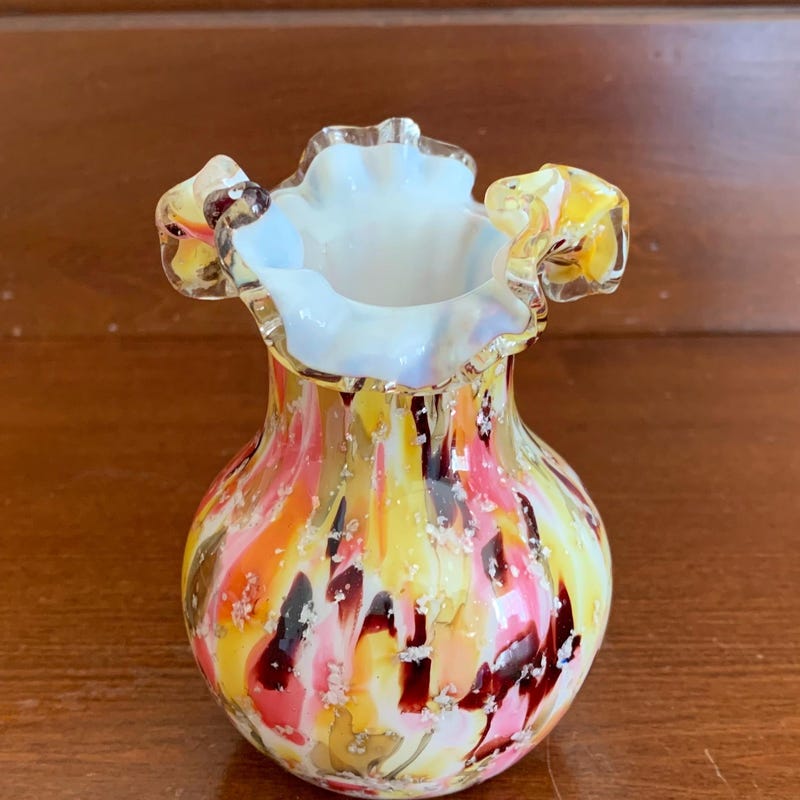 Spatter Glass Vase - Etsy