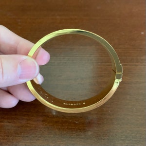 Talbots Goldtone Red Enamel Hinged Bangle Bracelet With Vintage Equestrian/watch Fob Design ...