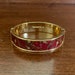 Talbots Goldtone Red Enamel Hinged Bangle Bracelet With Vintage Equestrian/watch Fob Design ...