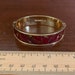 Talbots Goldtone Red Enamel Hinged Bangle Bracelet With Vintage Equestrian/watch Fob Design ...
