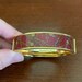 Talbots Goldtone Red Enamel Hinged Bangle Bracelet With Vintage Equestrian/watch Fob Design ...