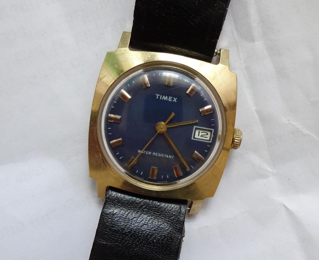 Timex Sprite Gold Plated Vintage 70s Style Mechanical Wind up Wrist ...