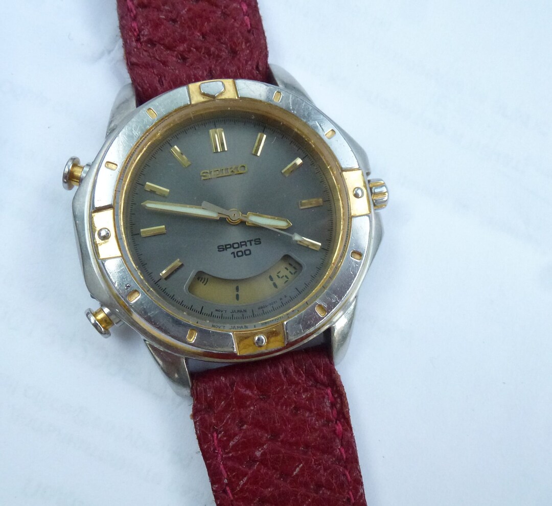 Seiko Sports Ana-digi H801 7079 Vintage Japan Made Steel Mens Watch - Etsy