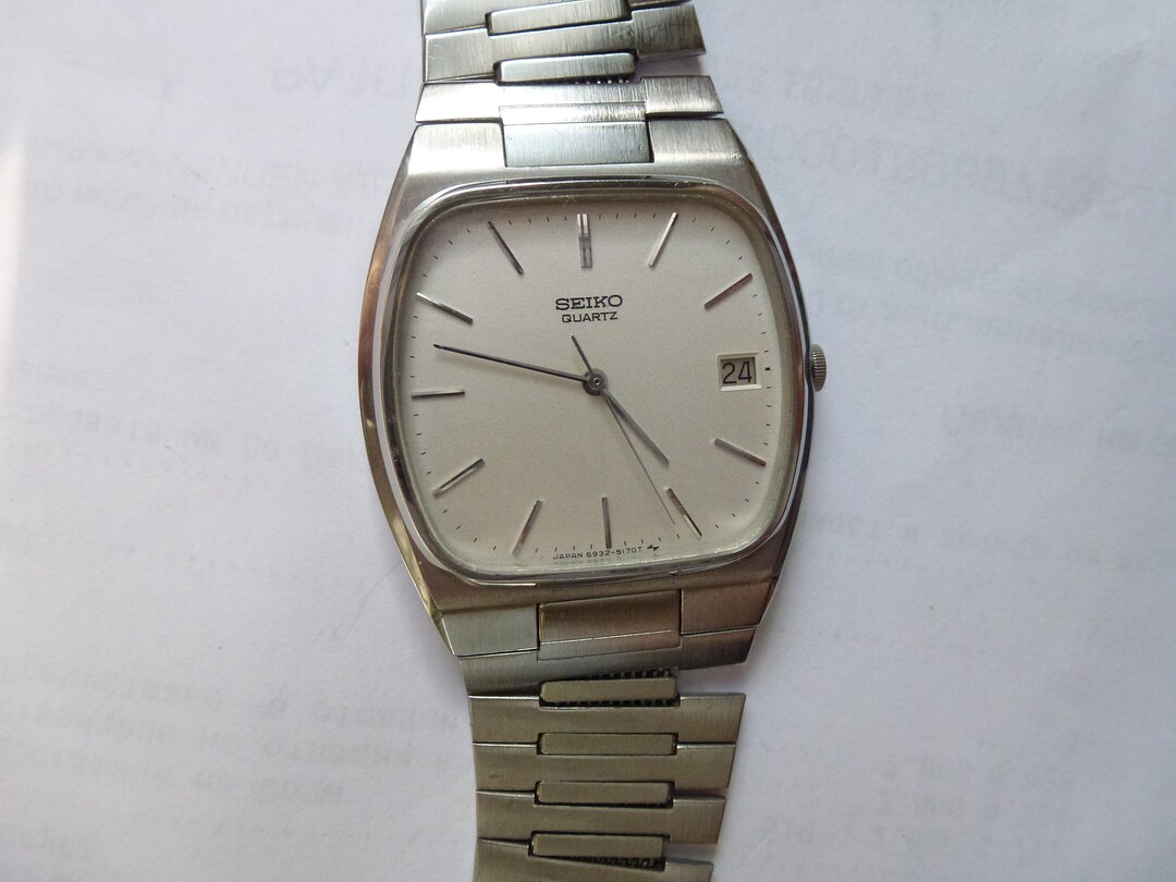 Vintage Seiko Quartz 5932 Japan Stainless Steel Mens Wrist - Etsy