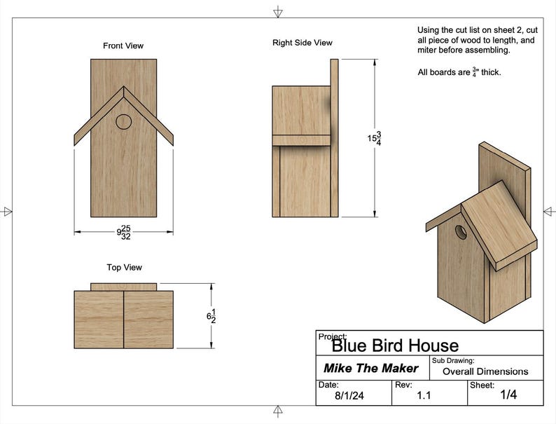 Blue Bird House Plans (standard Units) - Etsy