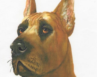 Great Dane Fabric Great Dane Black Simple Dog Breed Fabric Tan by ...