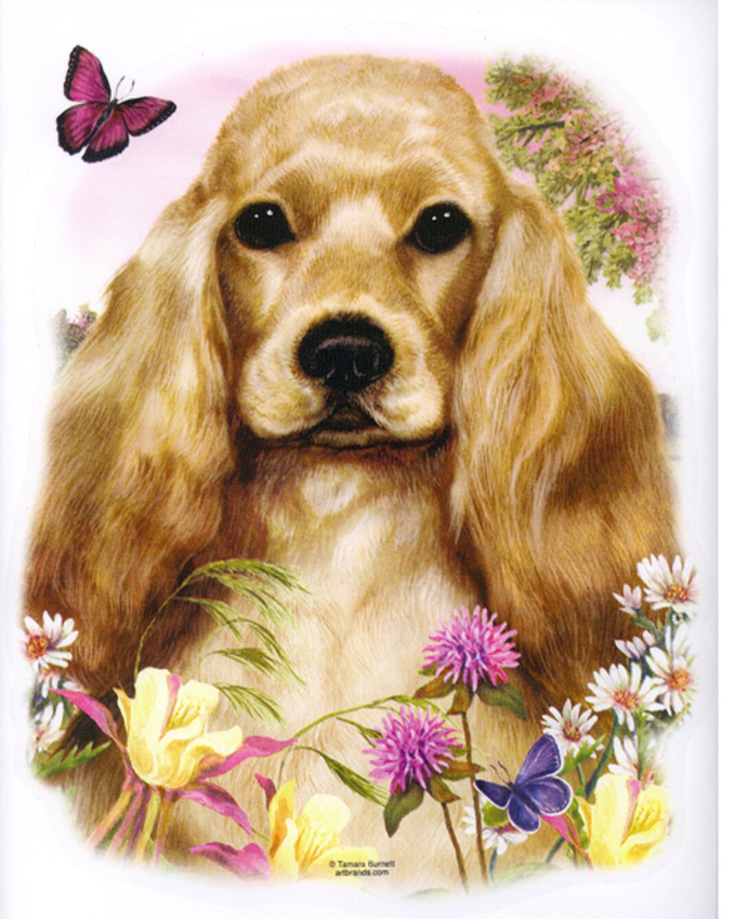 Cocker Spaniel on Kona Cotton, Cotton Blend or Duck Canvas Fabric Panel ...