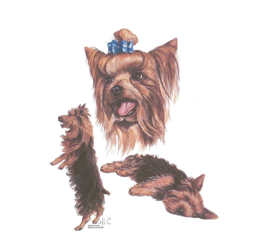 Yorkshire Terrier Fabric Panel, Yorkie Quilt Panel, Yorkshire Terrier ...