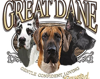 Great Dane Fabric Great Dane Black Simple Dog Breed Fabric Tan by ...