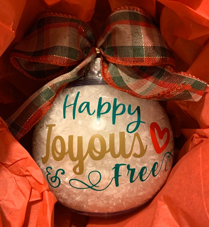 Happy Joyous and Free Christmas Tree Ornament Recovery AA or - Etsy