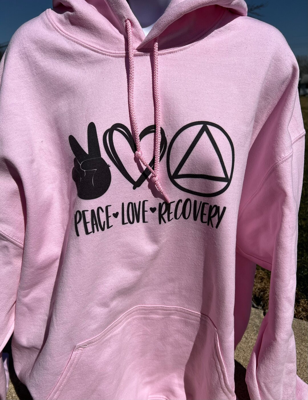 Peace Love Recovery Hoodie Sober Gift, Sobriety Gift, Recovery Gift ...