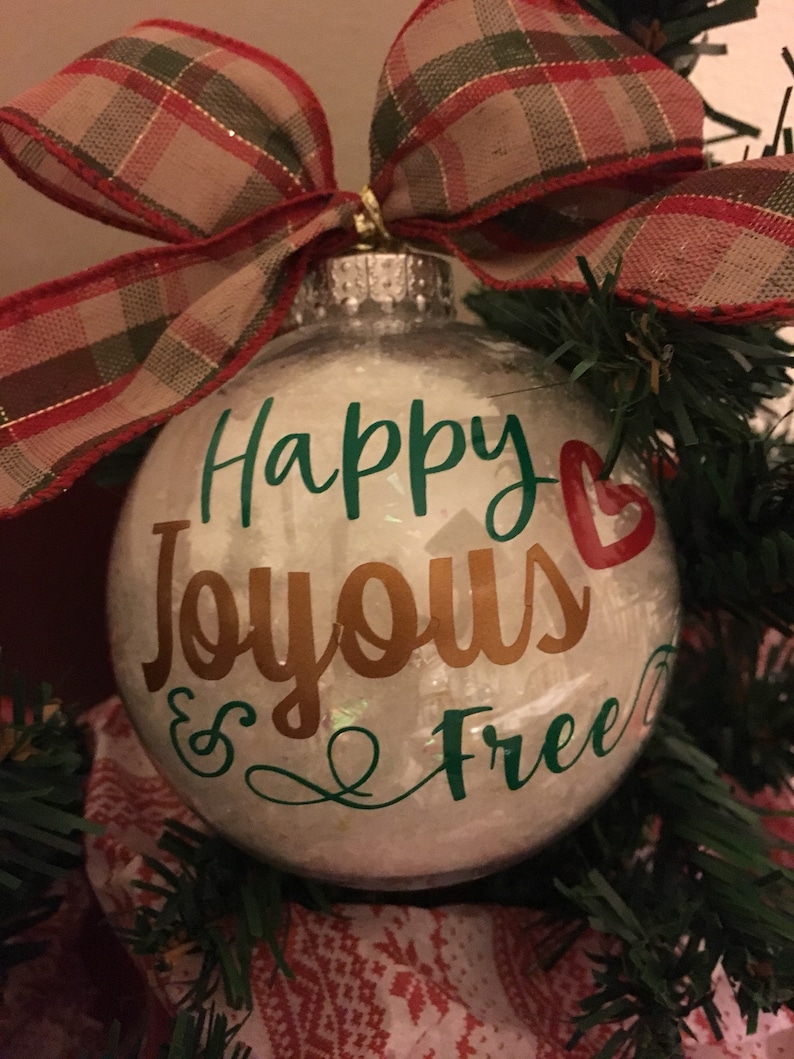 Happy Joyous and Free Christmas Tree Ornament Recovery AA or - Etsy
