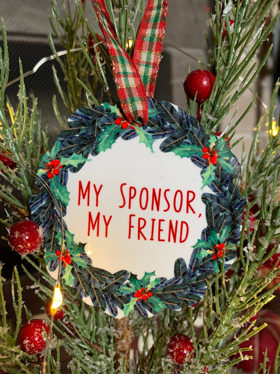 My Sponsor, My Friend Christmas Tree Ornament Alcoholics Anonymous ...