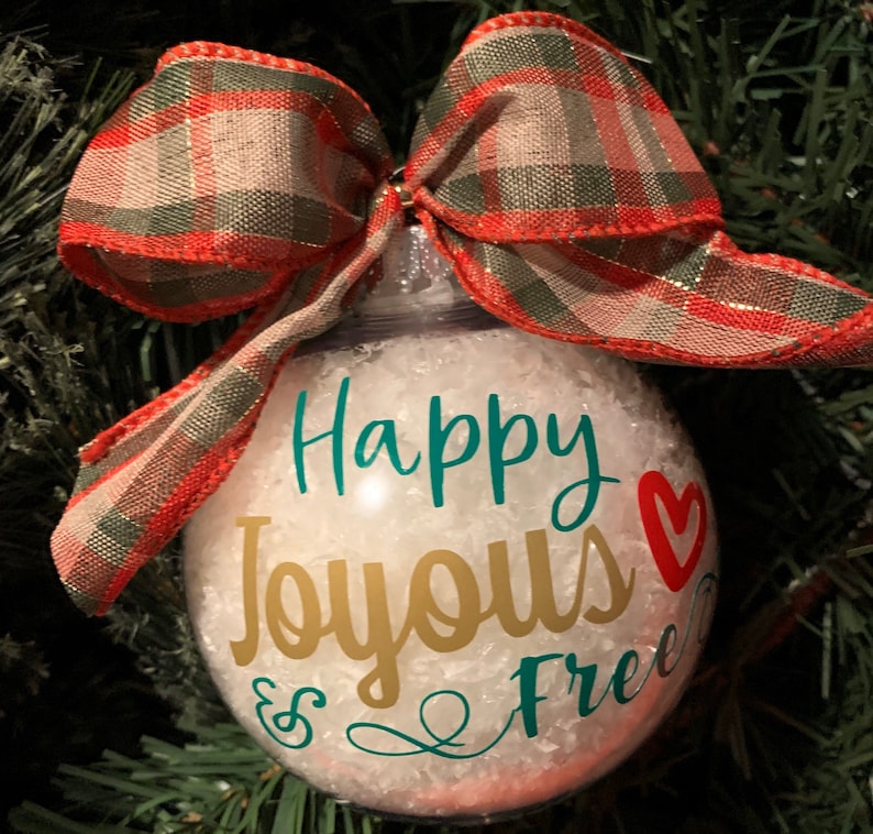 Happy Joyous and Free Christmas Tree Ornament Recovery AA or - Etsy
