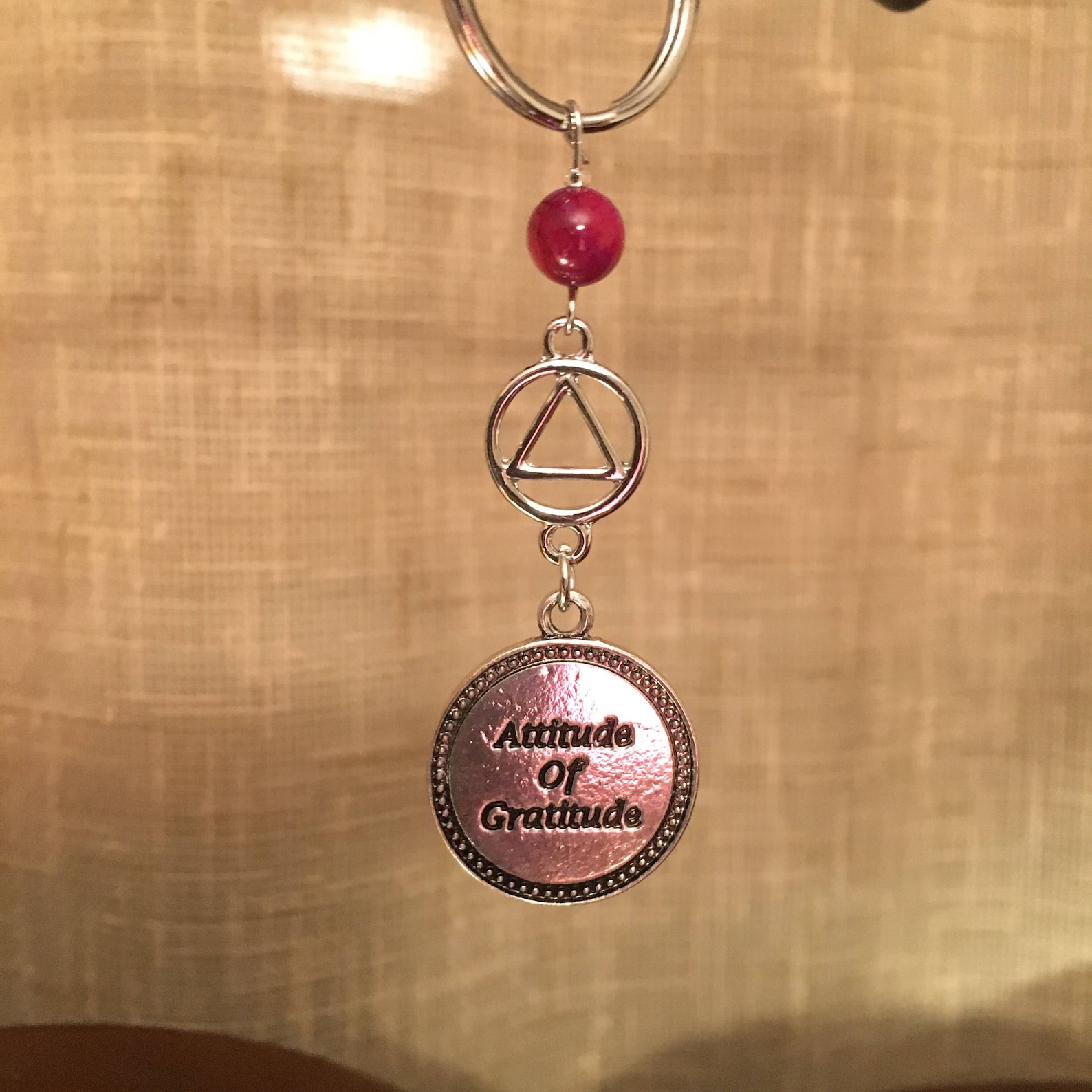 Recovery Keychain, Attitude of Gratitude With NA or AA Symbol. Great ...