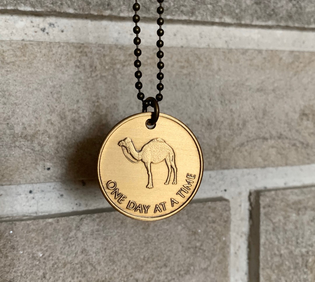 One Day at a Time Camel AA Token Chip Necklace Men's and Women's ...