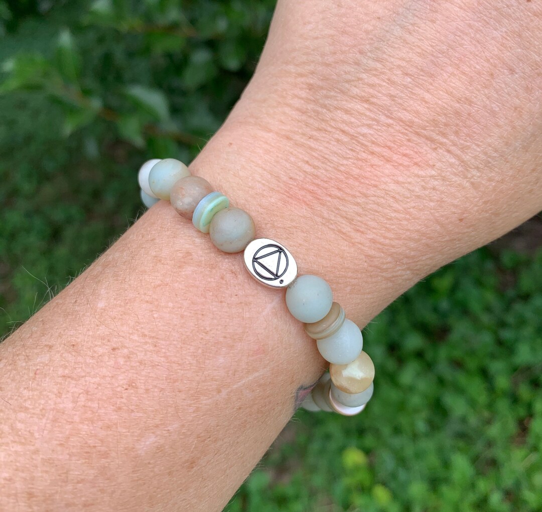 Amazonite Stretchy Recovery Beaded Bracelet With Shell Accent ...