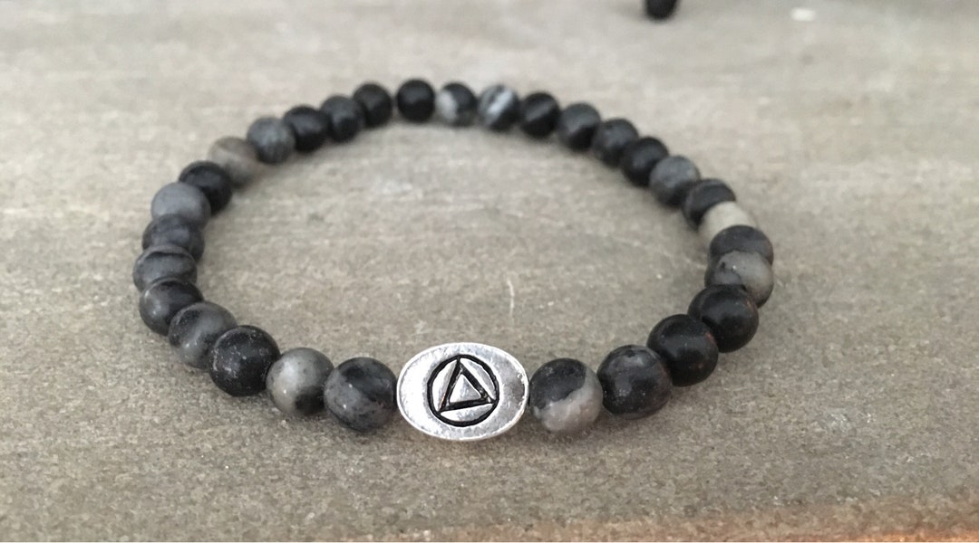 Women's Grey Beaded Recovery Bracelet AA NA Great Sponsor Gift - Etsy