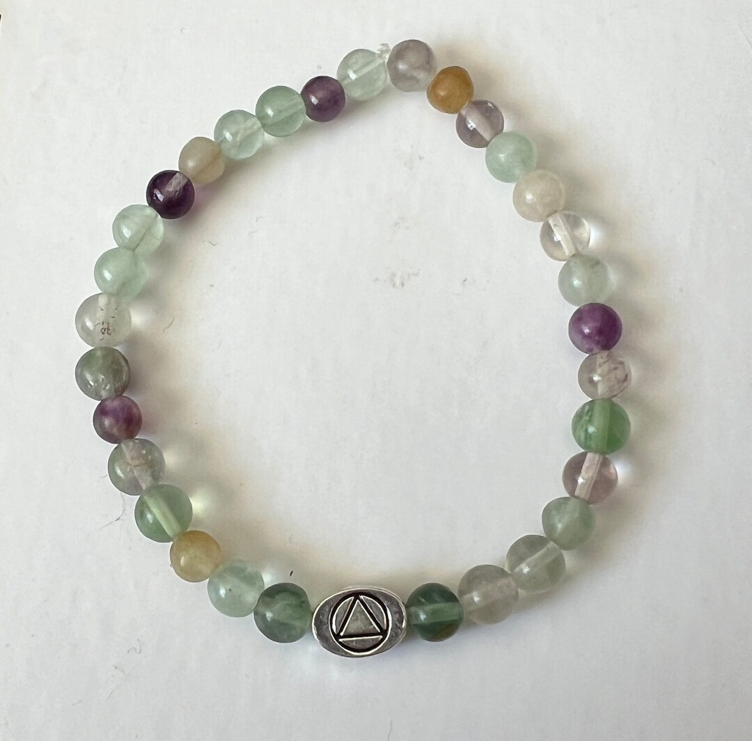 Recovery AA or NA Fluorite Beaded Bracelet for Women or Men in Recovery ...