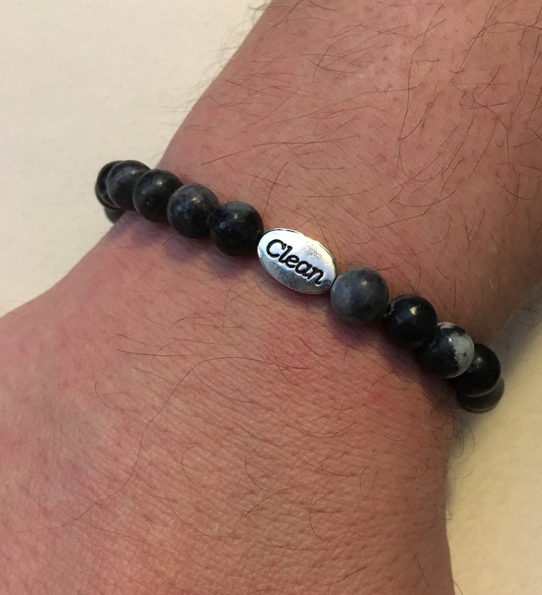 Mens Recovery Beaded Bracelet "clean Living" Recovery Bracelet AA NA ...