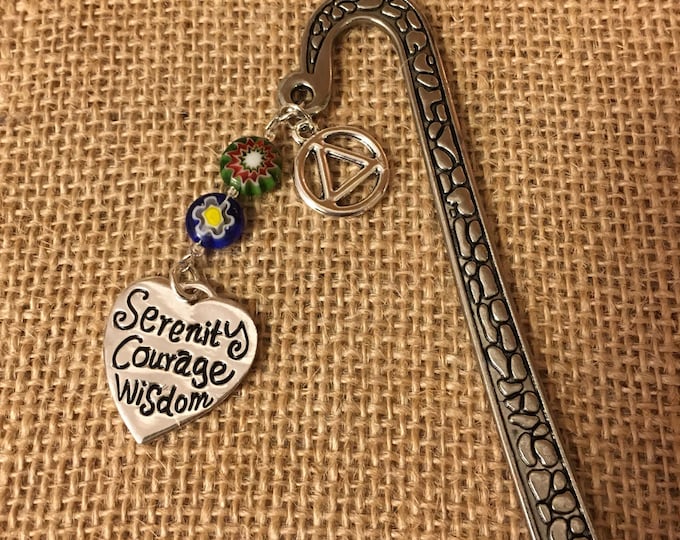 Serenity Courage Wisdom Bookmark With Recovery Symbol AA or - Etsy