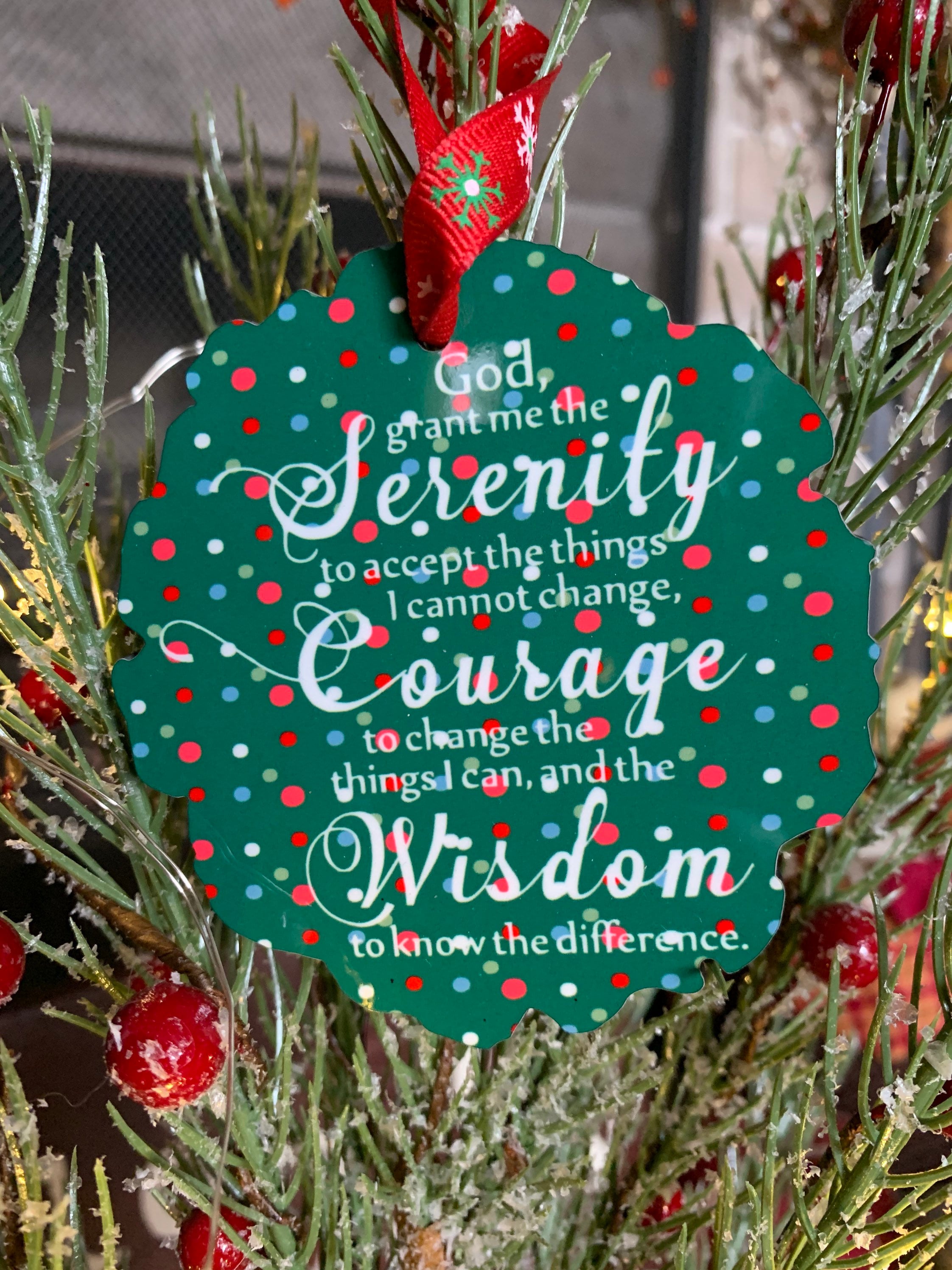 Serenity Prayer Wooden Christmas Tree Ornament Alcoholics Anonymous ...