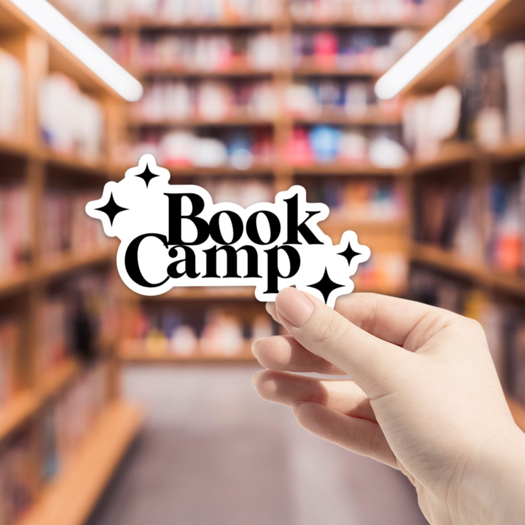 Minimalist Modern Book Camp Sticker - Book Sticker, Book Lover Gift ...