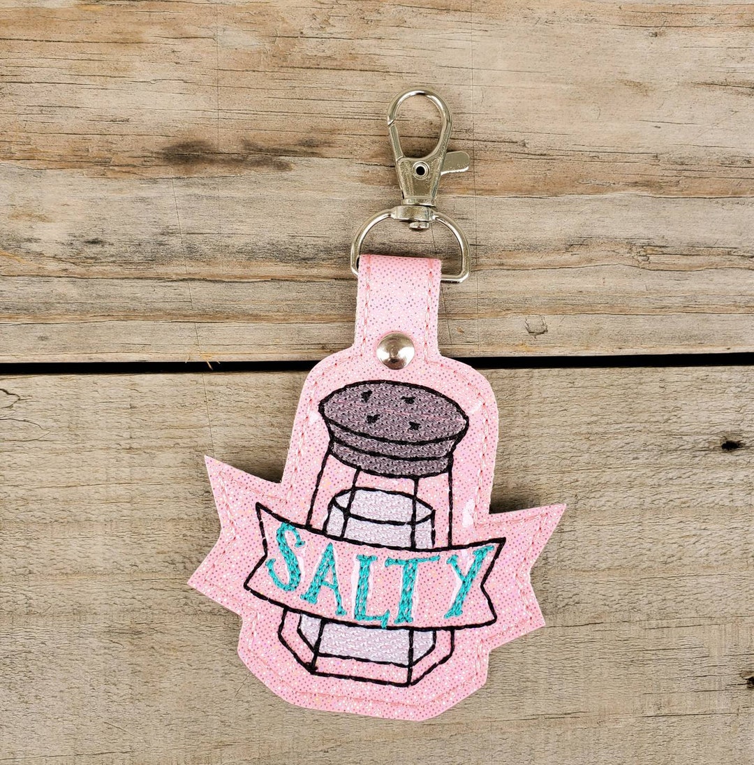 Salty Keychain, Salt Backpack Charm, Salty Bitch Zipper Pull, Key Chain ...