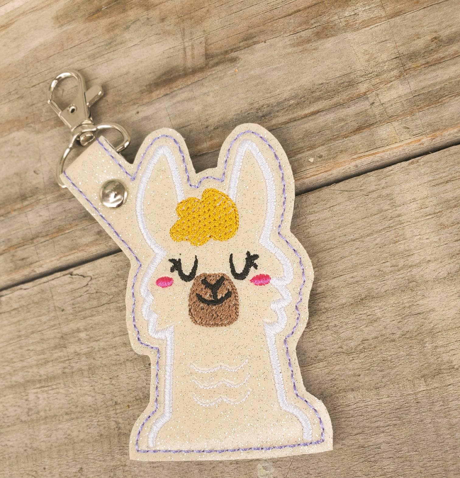 Llama keychain glitter Sparkly Llama bag charm bohemian | Etsy