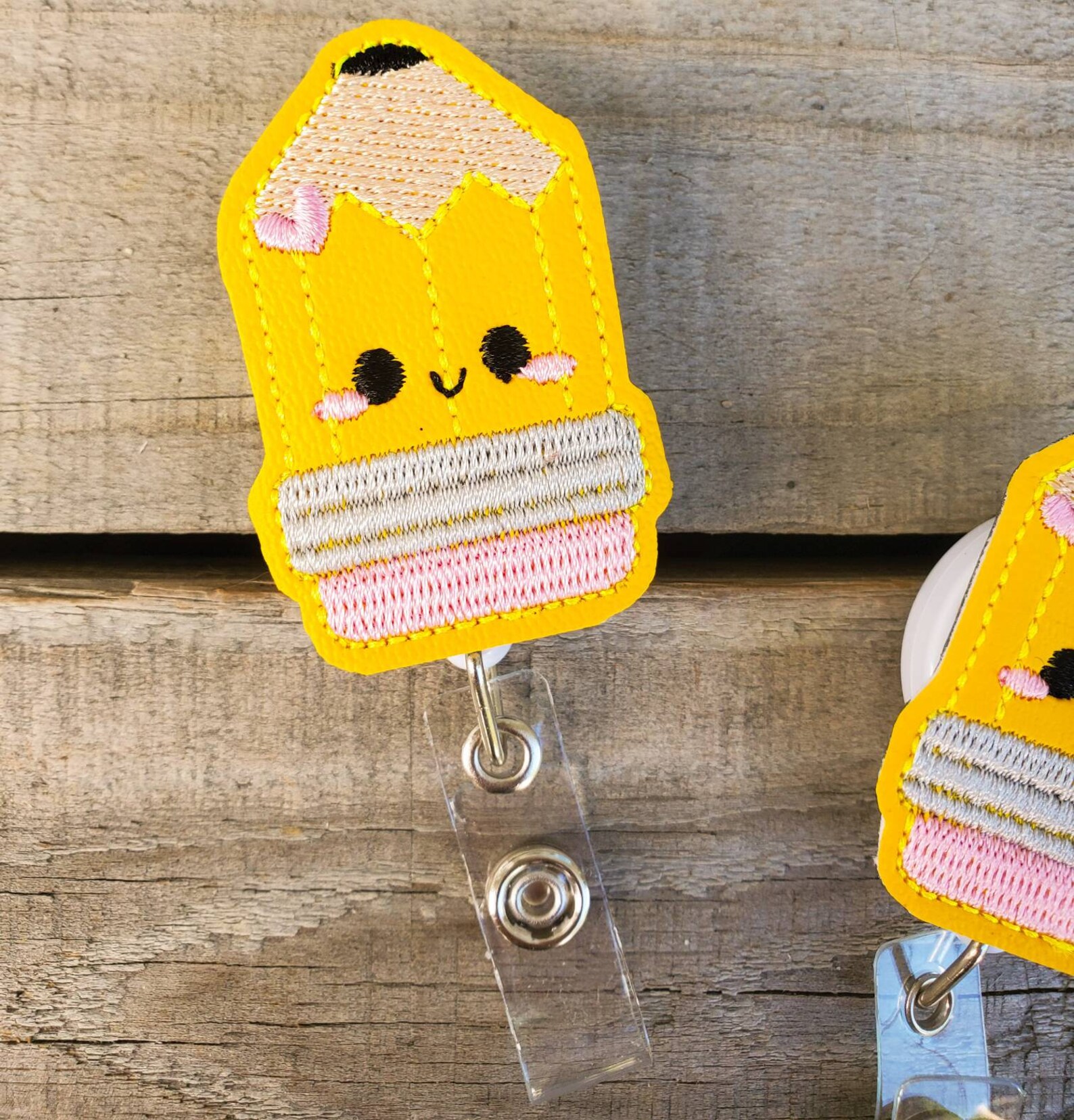 Kawaii Pencil Badge Reel cute pencil badge reel teacher | Etsy