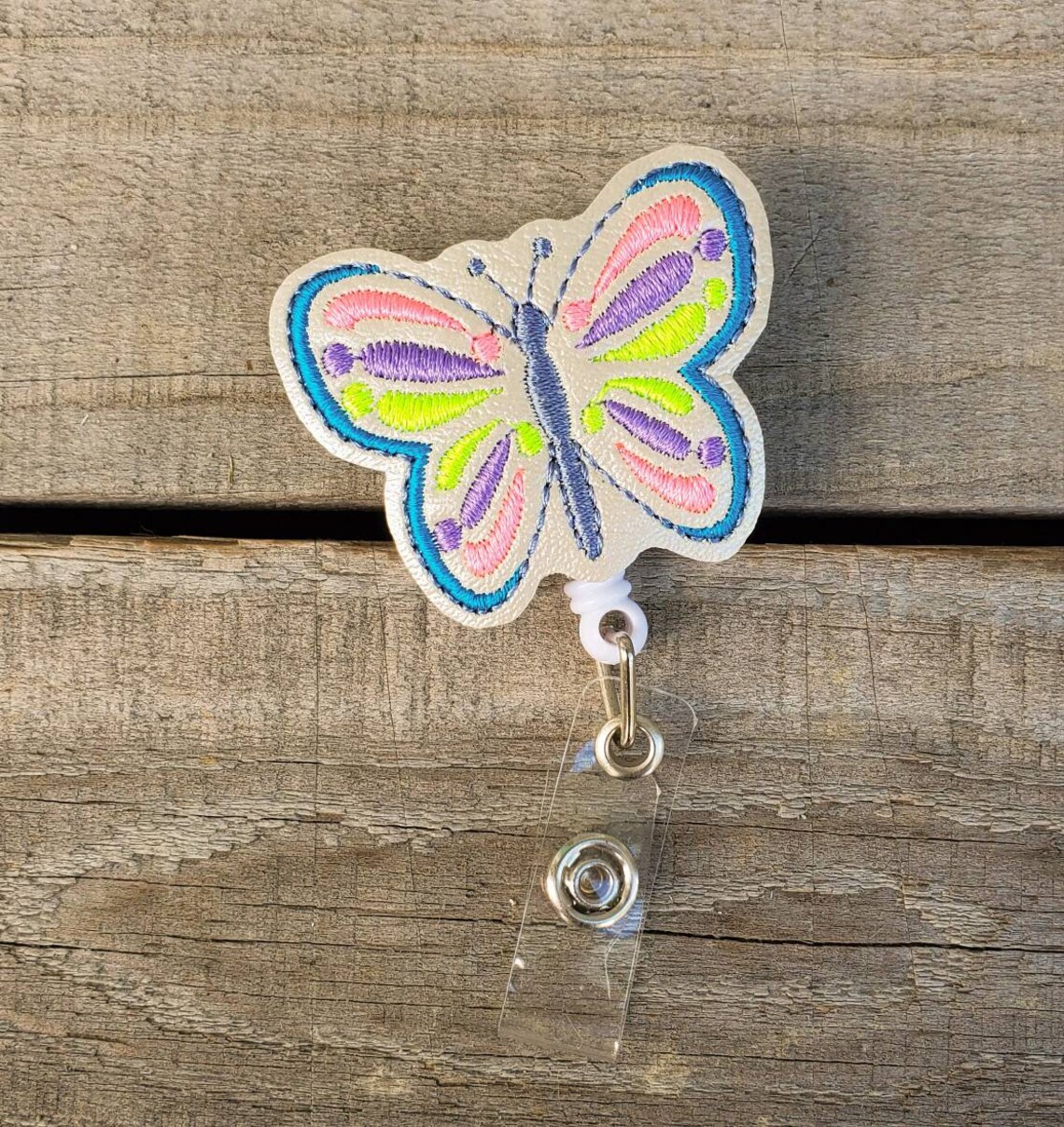Neon Butterfly Badge Reel Cute Butter Fly Badge Reel - Etsy