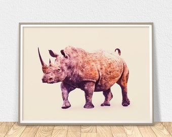 Rhino print | Etsy