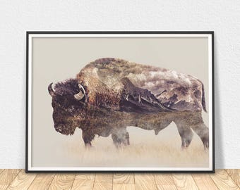 American buffalo art | Etsy