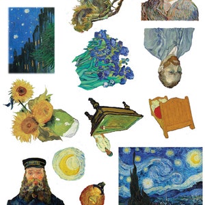 Van Gogh Mini Sticker Pack + Original Art! Die Cut Van Gogh Elements ...