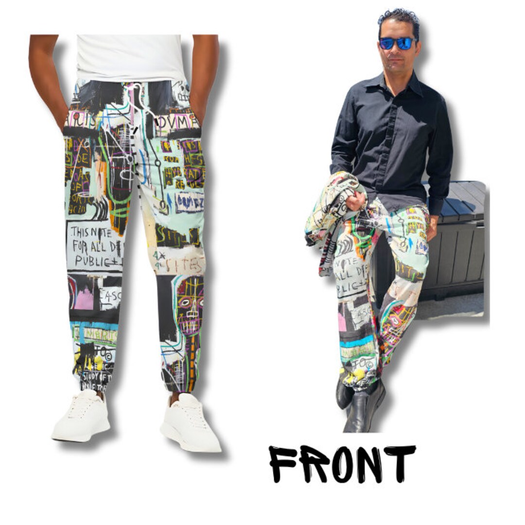 Graffiti Art Pants, Unisex 100% Thick Cotton Pants, Artsy Drawstring ...