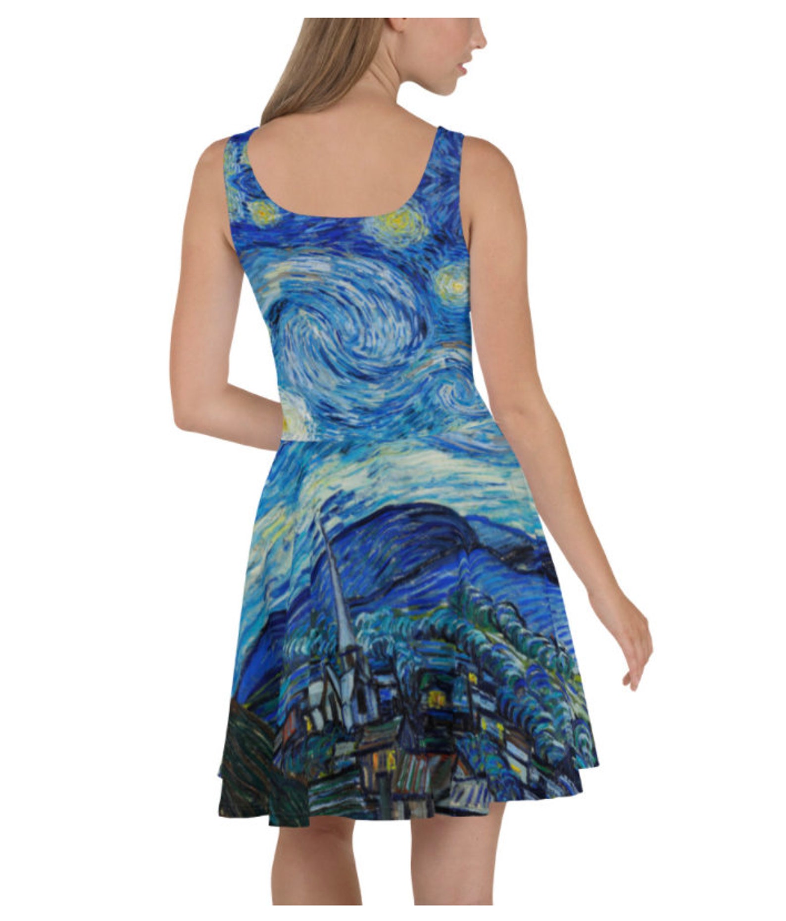 Vincent Van Gogh Starry Night Dress, Painting Skater Dress, All Over ...