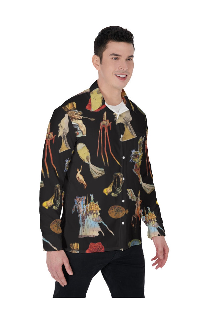Dali Surrealism Oxford Shirt: All-over Print Long Sleeve Button-up - Etsy