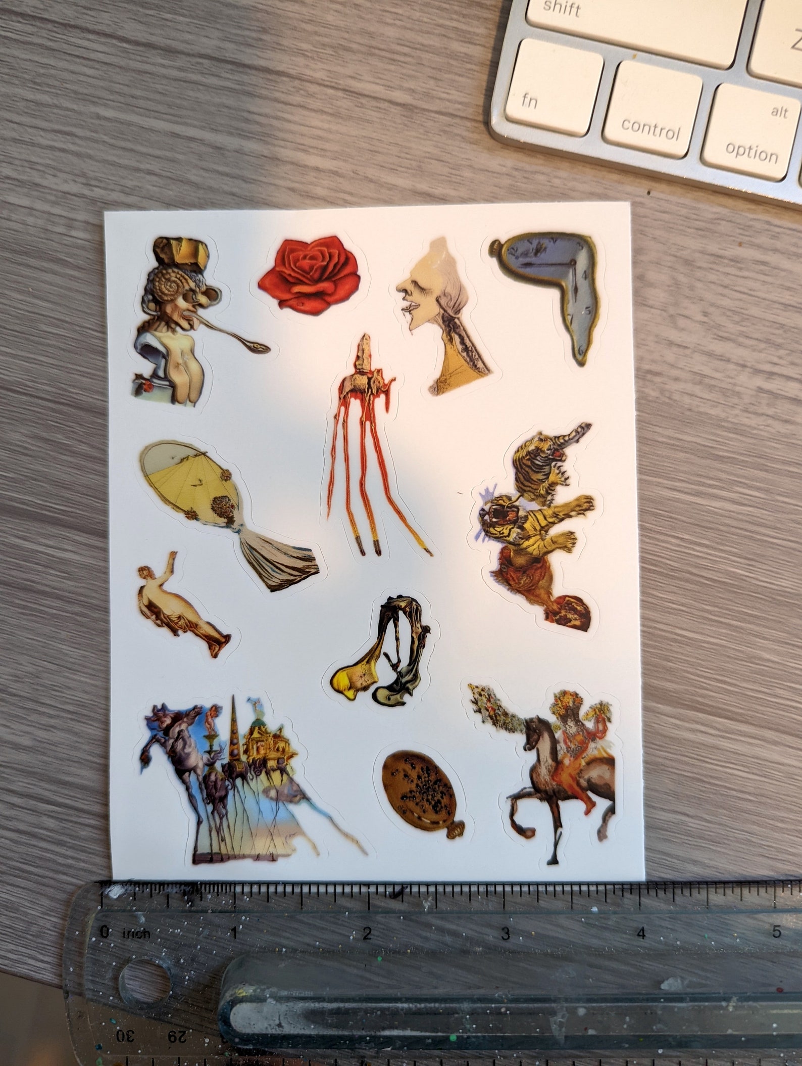 Dali Die Cut Mini Sticker Pack Original Art Salvador Dali - Etsy