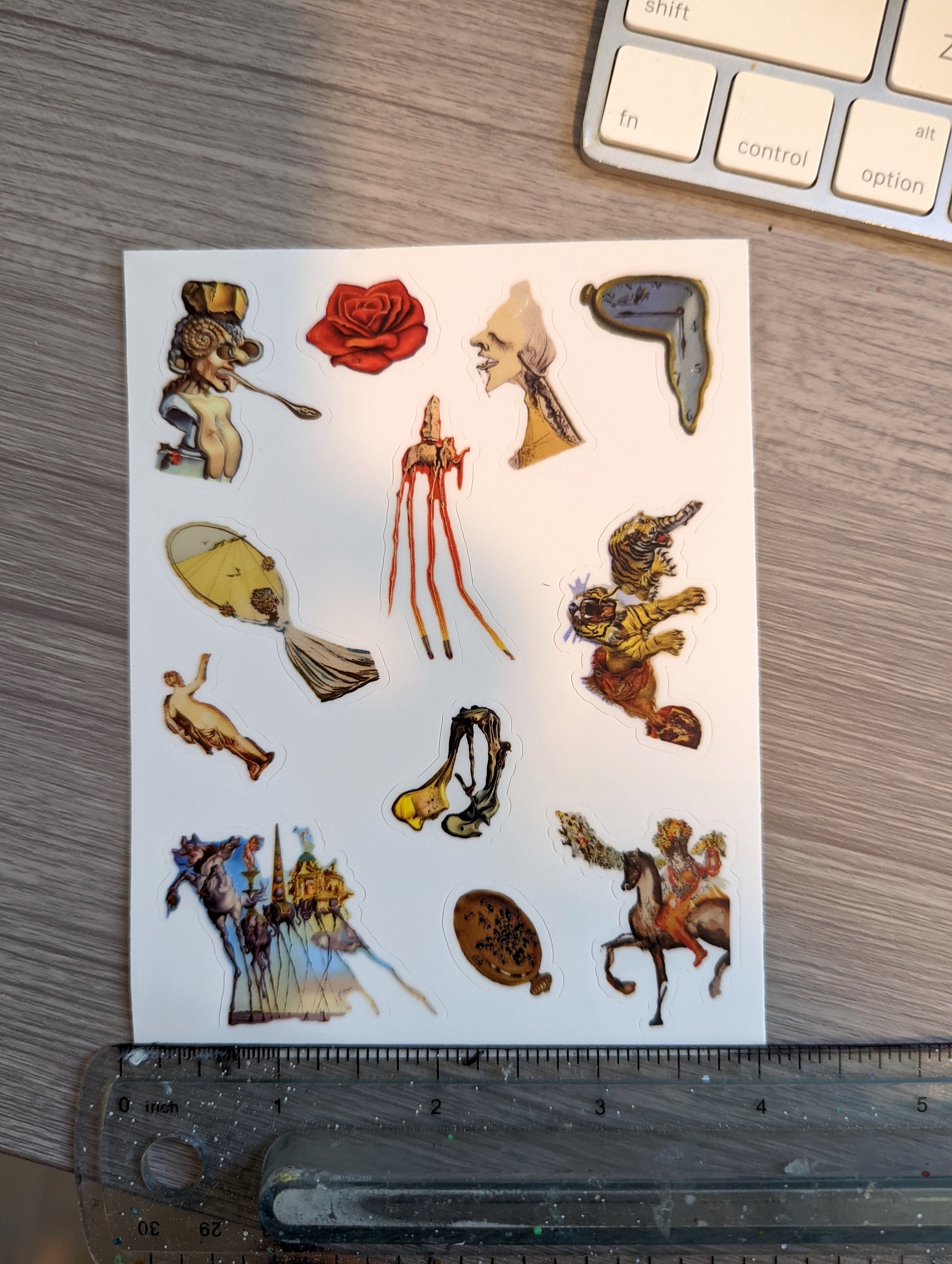 Dali Die Cut Mini Sticker Pack Original Art Salvador Dali Elements ...